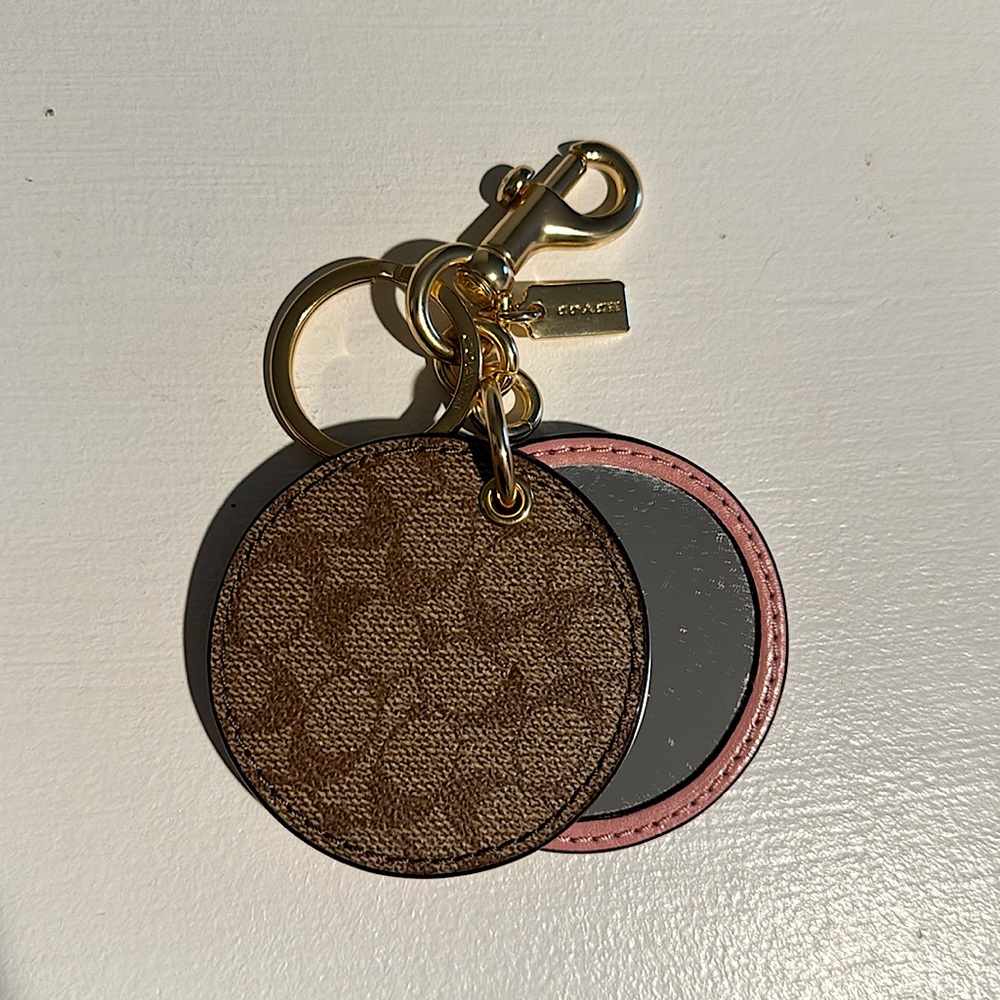 Coach Mirror Bag Charm In Signature Canvas - Gem